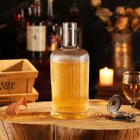 China Custom Shape Round Spirit 100 Ml 200 Ml 375 Ml 500 Ml 750 Ml 1 Liter Gin Glass Bottle for sale