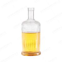 China Custom Shape Round Spirit 100 Ml 200 Ml 375 Ml 500 Ml 750 Ml 1 Liter Gin Glass Bottle for sale