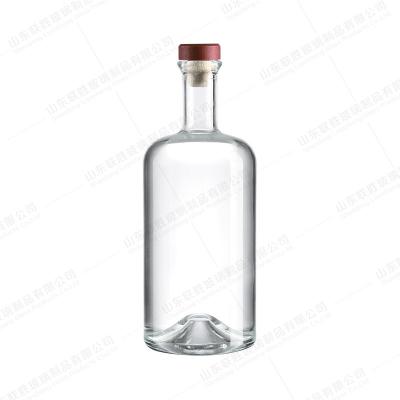 China Glass Base Material Customized 750ml 700ml 500ml Bottle for Gin Vodka Whiskey Rum for sale