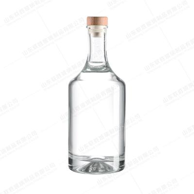 China 100ml 500ml 750ml Super Flint Cork Top Glass Bottles for Whiskey Gin Vodka Rum Liquor for sale