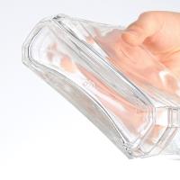China Healthy Lead-free Glass 750ml 1000ml Transparent Vodka Glass Liquor Bottle with Cork for sale