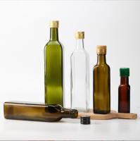China 250ml 500ml Amy Green Empty Square Olive Oil Glass Bottles For Kitchen Body Material Glass for sale