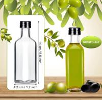 China 250ml 500ml Amy Green Empty Square Olive Oil Glass Bottles For Kitchen Body Material Glass for sale