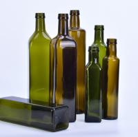 China Glass Collar 100ML 250ML 500ML Clear White Black Olive Oil Bottle with Measurement for sale