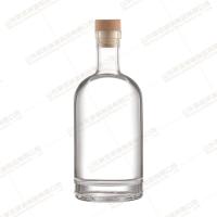 China Flint Glass 100ml 200ml 375ml 500ml 750ml 1000ml Bottle with Wooden Cork Lid Pourer For Liquor Oil for sale
