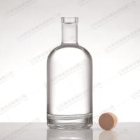 China Flint Glass 100ml 200ml 375ml 500ml 750ml 1000ml Bottle with Wooden Cork Lid Pourer For Liquor Oil for sale
