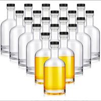 China Acceptable Customer's Logo Clear Glass Bottle for Gin and Whisky 12 oz Customied Color for sale