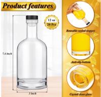 China Acceptable Customer's Logo Clear Glass Bottle for Gin and Whisky 12 oz Customied Color for sale