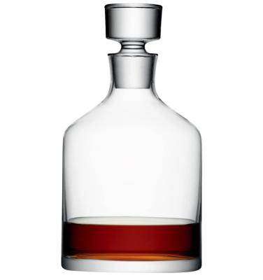 China Rubber Stopper Sealing Type 750ml Clear Glass Bar Decanter for Whisky and Gin Bottle for sale