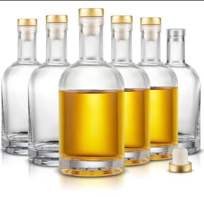 China Glass Wine Bottles Vodka Whisky Glass Bottles With Cork from 375ml 500ml 700ml 750ml for sale