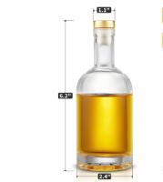 China Glass Wine Bottles Vodka Whisky Glass Bottles With Cork from 375ml 500ml 700ml 750ml for sale