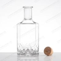 China Acceptable Customer's Logo 500ml Clear Glass Brandy XO Liquor Wine Bottle with Cork for sale