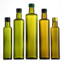 China Collar Material Glass Dark Green Square Bottles 250ml 500ml 700ml for Cooking Olive Oil for sale