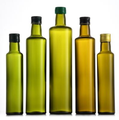 China Collar Material Glass Dark Green Square Bottles 250ml 500ml 700ml for Cooking Olive Oil for sale