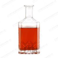 China Acceptable Customer's Logo 500ml Clear Glass Brandy XO Liquor Wine Bottle with Cork for sale