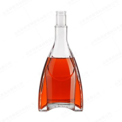 China Glass Liquor Bottle with Cork 750ml 500ml 375ml 200ml 100ml Vodka Spirit Gin Rum for sale