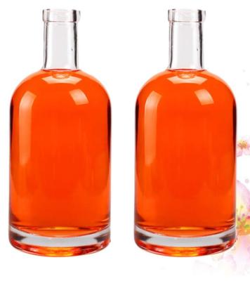China 375 ml 500 ml 700 ml Clear Glass Wine Bottle Reusable Collar Material Glass for Vodka for sale