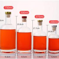 China 375 ml 500 ml 700 ml Clear Glass Wine Bottle Reusable Collar Material Glass for Vodka for sale