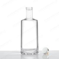 China ODM 500ml 700ml 750ml Round Liquor Glass Bottle With T Sealing Cork for sale