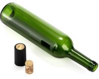 China 100ml 250ml Tall Thin Cylindrical Olive Oil Bottle with Cork in Clear Food Grade Glass for sale