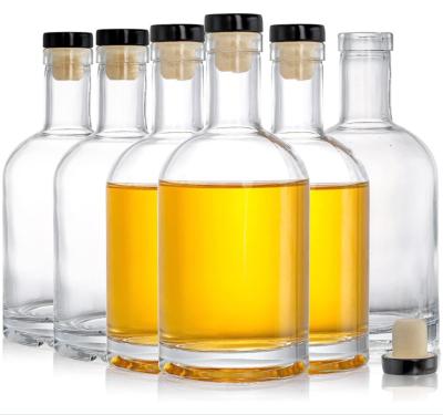 China Beverage Glass Bottle for Custom Design Clear Bordeaux Wine Bottle Vodka Glass Bottle for sale
