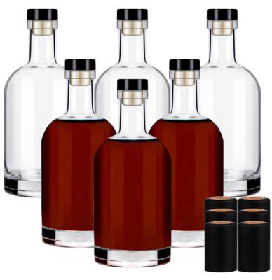 China Bottle color Customized Clear Glass 500ml Empty Heavy Bottomed Wine Bottle Nordic with Stopper for sale