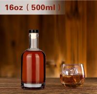China Bottle color Customized Clear Glass 500ml Empty Heavy Bottomed Wine Bottle Nordic with Stopper for sale