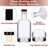 China Bottle color Customized Clear Glass 500ml Empty Heavy Bottomed Wine Bottle Nordic with Stopper for sale