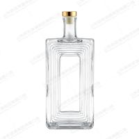 China 500ml Square Bottle For Liquor Spirit Alcohol Drink Glass Bottle for sale