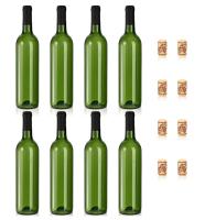 China Green Glass Wine Bottle 750 Ml Empty Glass Liquor Bottle Round Shape with Hot Stamping for sale