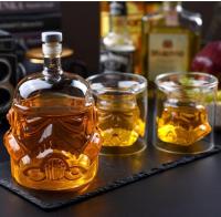 China Clear Glass Bottle Wine 750ml 1000ml Brandy Liquor Glass Bottle for Customized Mask Vodka for sale
