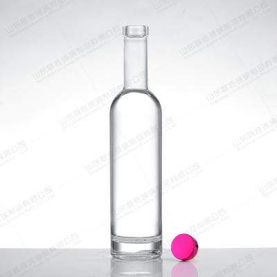 China Hot Stamping Clear 750ml Bordeaux Glass Bottle for Cabernet Sauvignon Wine Packaging for sale