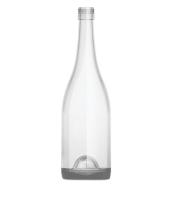 China Chardonnay 750ml Custom Glass Bottle with Burgundy Shape and Cork Screen Painting for sale