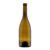 China Chardonnay 750ml Custom Glass Bottle with Burgundy Shape and Cork Screen Painting for sale