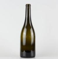 China Chardonnay 750ml Custom Glass Bottle with Burgundy Shape and Cork Screen Painting for sale