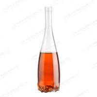China Acceptable Customer's Logo Hot Stamping Wine Glass Bottle for Whisky Tequila Rum Liquor for sale