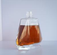 China Transparent Custom Size Accepted 500ml 700ml 750ml Liquor Glass Bottle With Cork Lid for sale