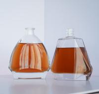China Transparent Custom Size Accepted 500ml 700ml 750ml Liquor Glass Bottle With Cork Lid for sale