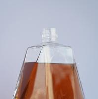 China Transparent Custom Size Accepted 500ml 700ml 750ml Liquor Glass Bottle With Cork Lid for sale