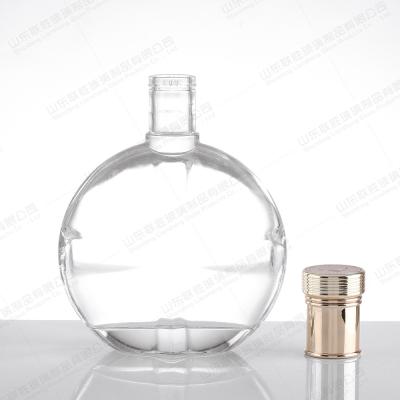 China Clear Glass Liquor Wine Glass Whiskey Glass Bottle With Sealed Cork Lid and Versatile for sale