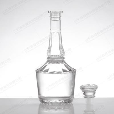 China Acceptable Customer's Logo Unique Shape 500ml 375ml Vodka Spirit Gin Rum Glass Bottle for sale