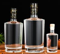 China 500ml/750ml Custom Hot Stamping Glass Bottle for Wine and Brandy Surface Treatment for sale
