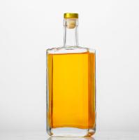 China Glass Collar 500ml 700ml 750ml 1000ml Empty Liquor Bottle Vodka Gin Bottle With Cork for sale