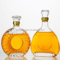 China Wine 200ml Transparent Round Empty Flint Glass Liquor Bottle With Sealed Cork Lid for sale