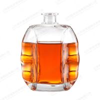 China 500ml 750ml 1000ml Luxury Square Glass Packaging Whiskey Liquor Bottle for Gin Wine for sale