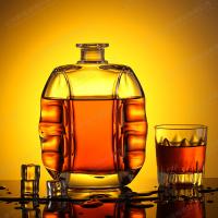 China 500ml 750ml 1000ml Luxury Square Glass Packaging Whiskey Liquor Bottle for Gin Wine for sale