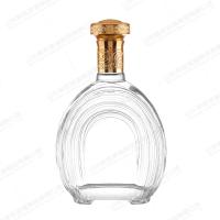 China Clear Amber Boston Round Glass Bottle for Liquid Medicine 500ml Base Material Glass BRANDY for sale