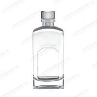 China Rectangular Glass Wine Bottle with Aluminum Glass Lid Clear and Acceptable Customer's Logo for sale
