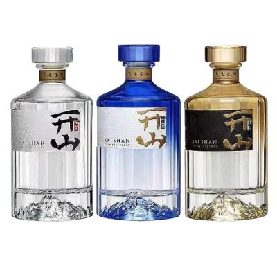 China Clear Hot Stamping Glass Bottle for Whiskey Wine Juice 500ml 750ml Alcoholic Beverage for sale