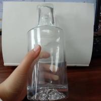 China 500ml Clear Thick Bottomed Glass Bottle for Wine Customized Creativity Mountain Design for sale